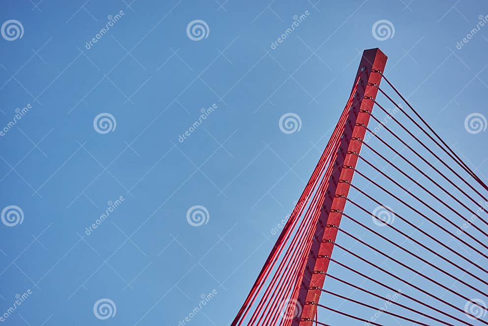 Abstract Architectural Features, Steel Beam with Cables on Sky ...