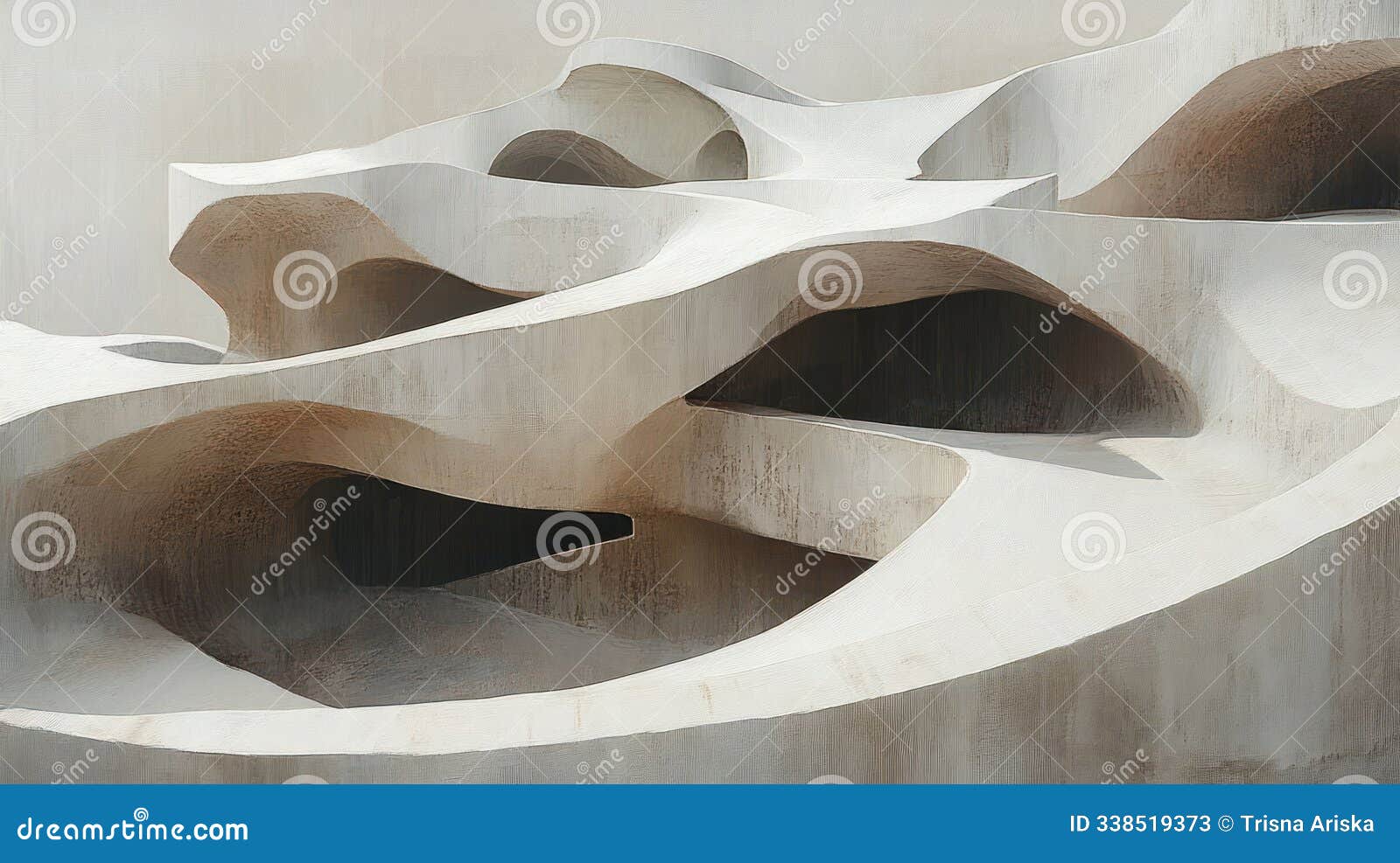 Abstract Architectural Forms with Smooth Curves and a Minimalist Color ...