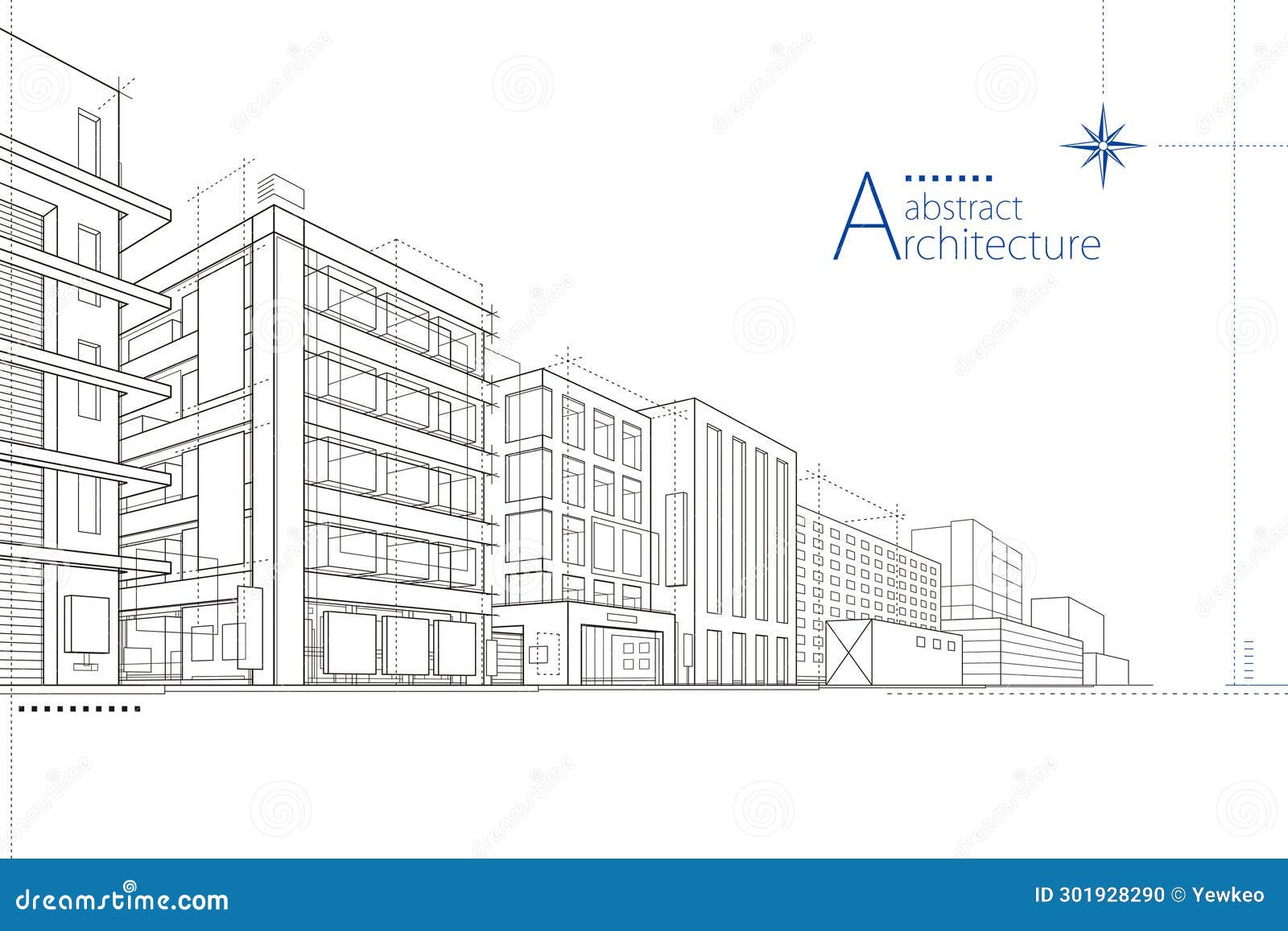 Abstract Architectural Modern Urban Line Drawing Stock Illustration ...