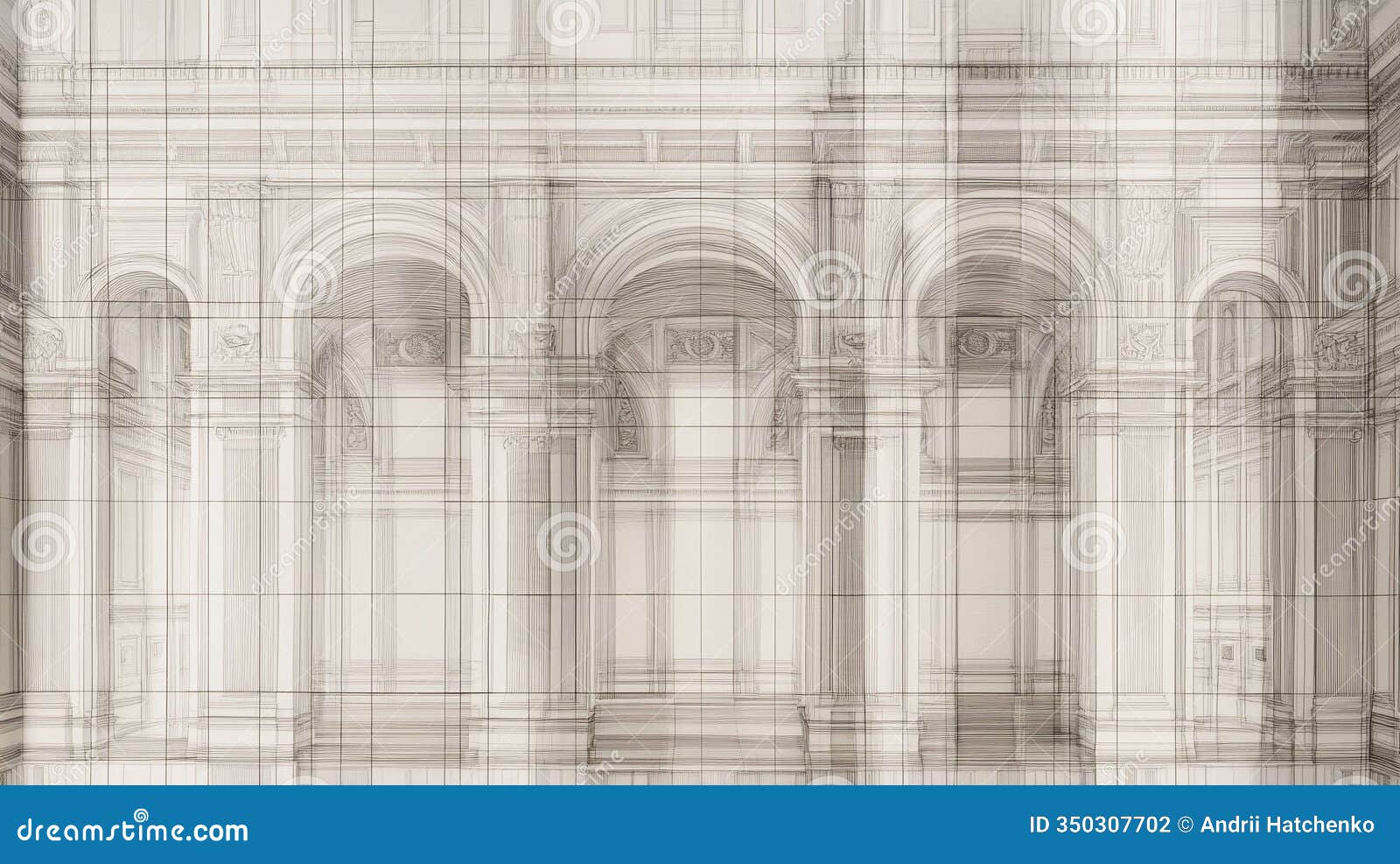 Abstract Architectural Pattern Featuring Minimal Line Drawings of ...