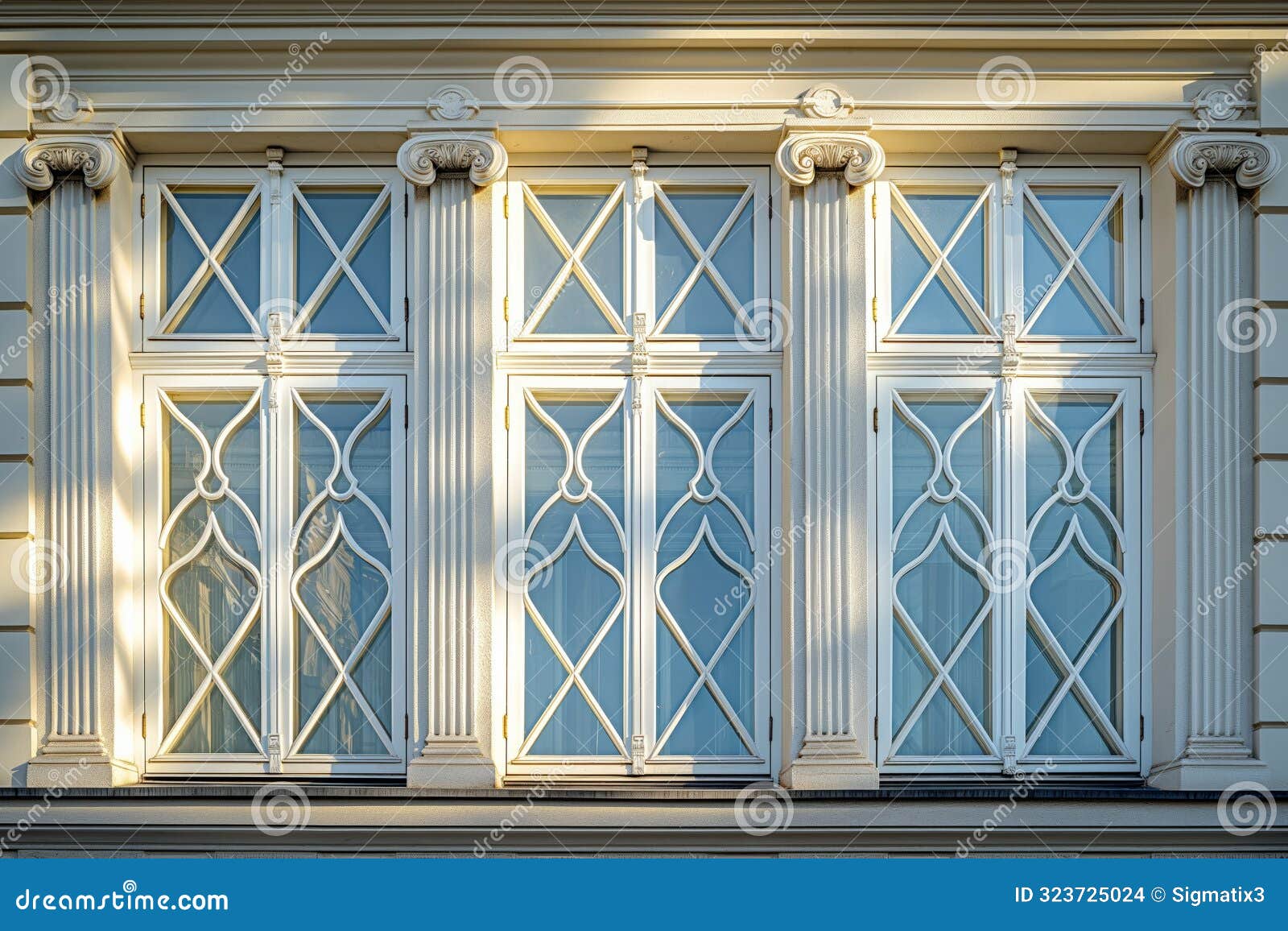 Abstract Architectural Pattern of Windows and Exterior Design Stock ...