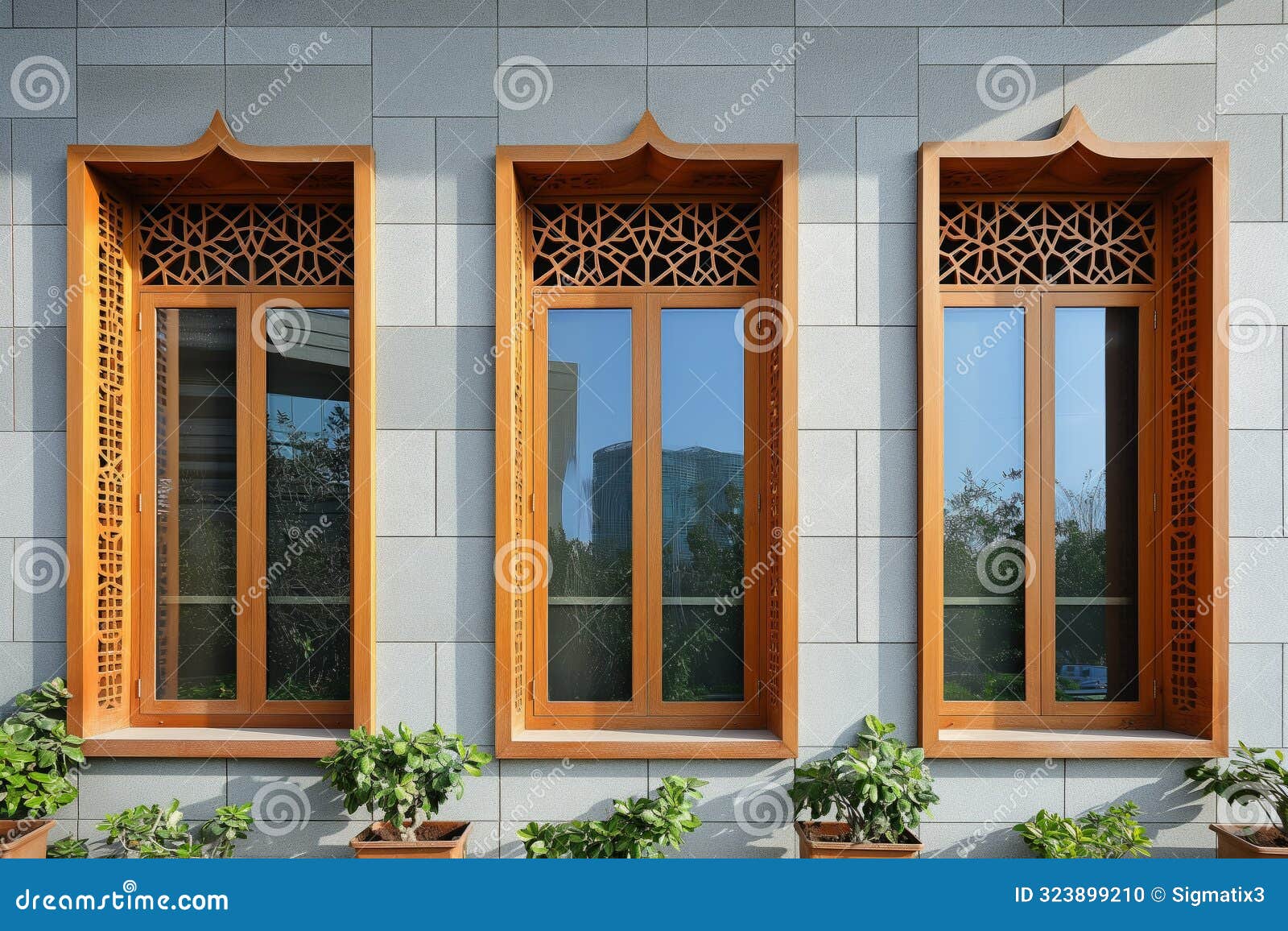 Abstract Architectural Pattern of Windows and Exterior Design Stock ...