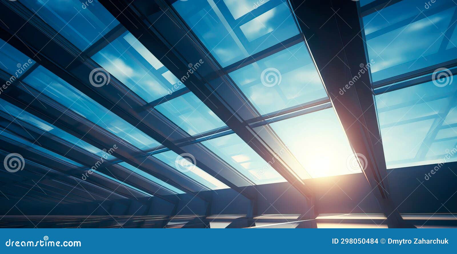 Abstract Architectural Shadows Cast by Futuristic Skylights, Creating a ...