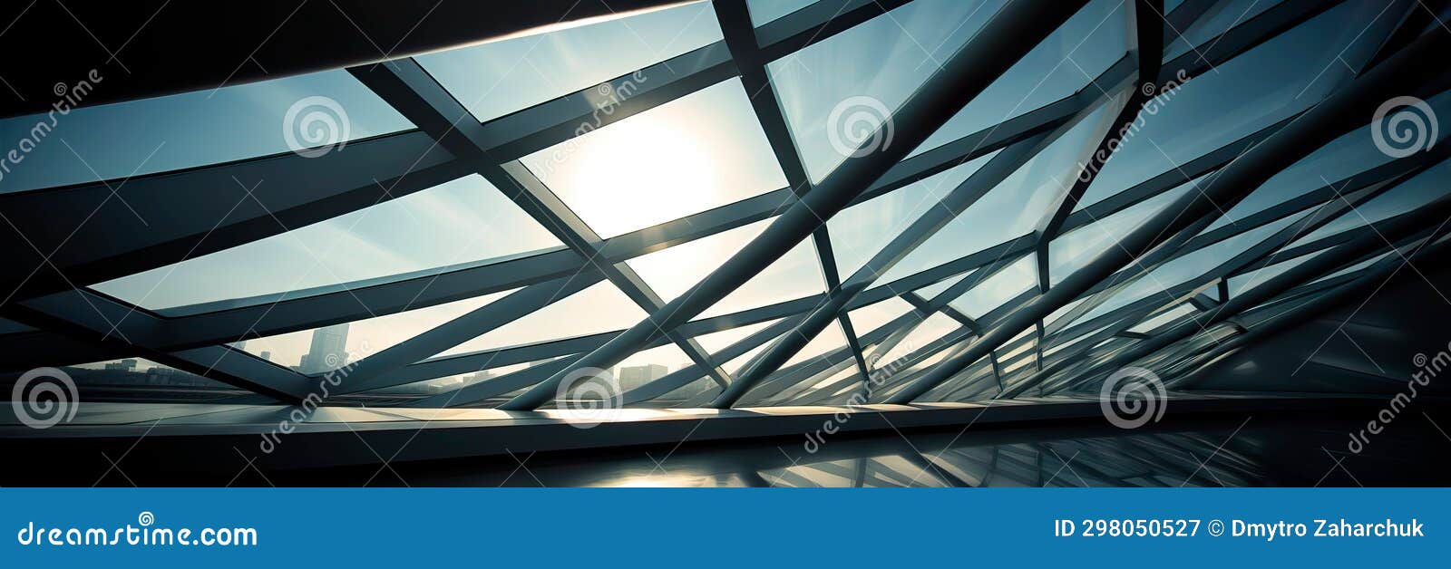 Abstract Architectural Shadows Cast by Futuristic Skylights, Creating a ...
