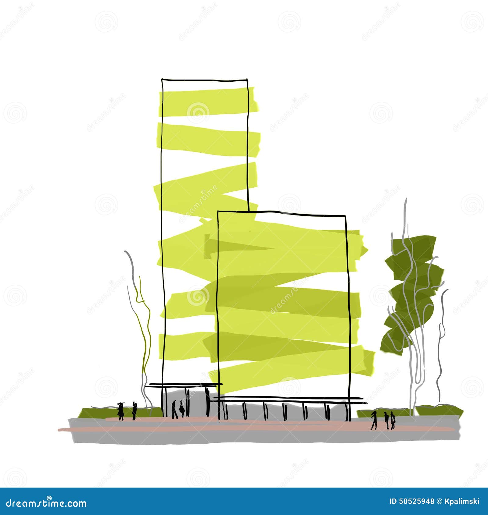 Abstract Architectural Sketch Stock Illustration - Illustration of ...