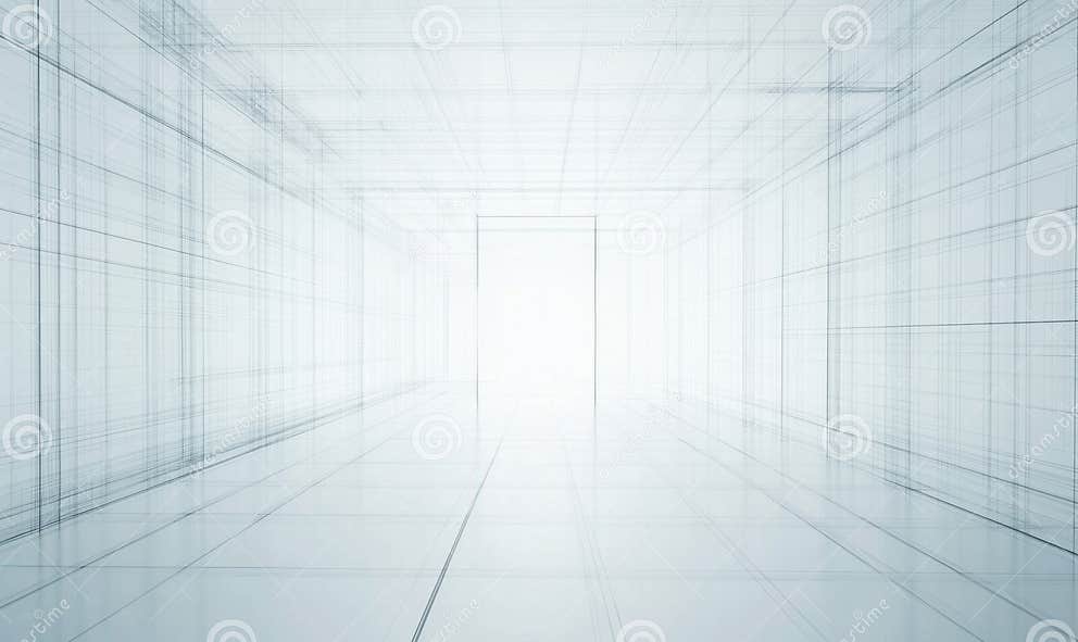 Abstract Architectural Space, Empty Room, Linear Perspective, Light ...