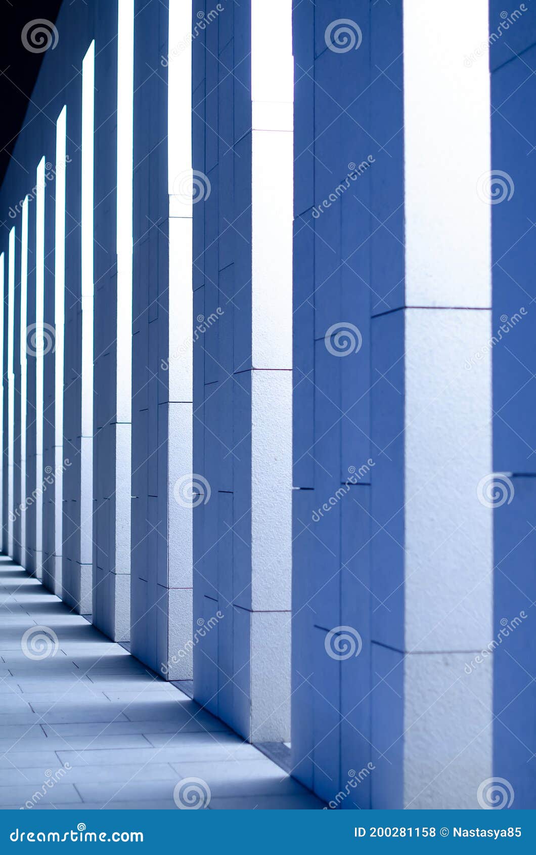 Abstract Architectural Wall with Columns in Modern Style with Shadow ...
