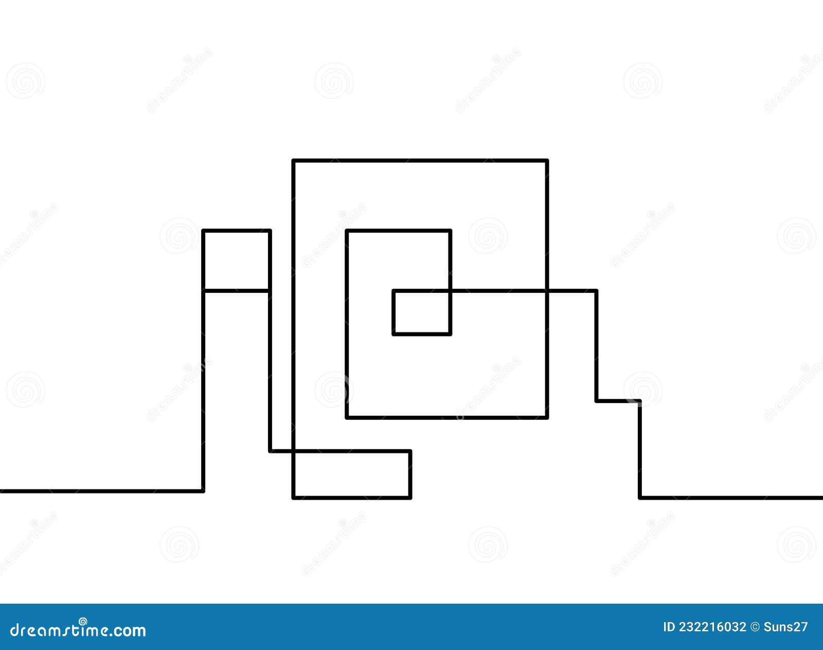 Abstract Architecture As Continuous Lines Drawing Stock Vector ...