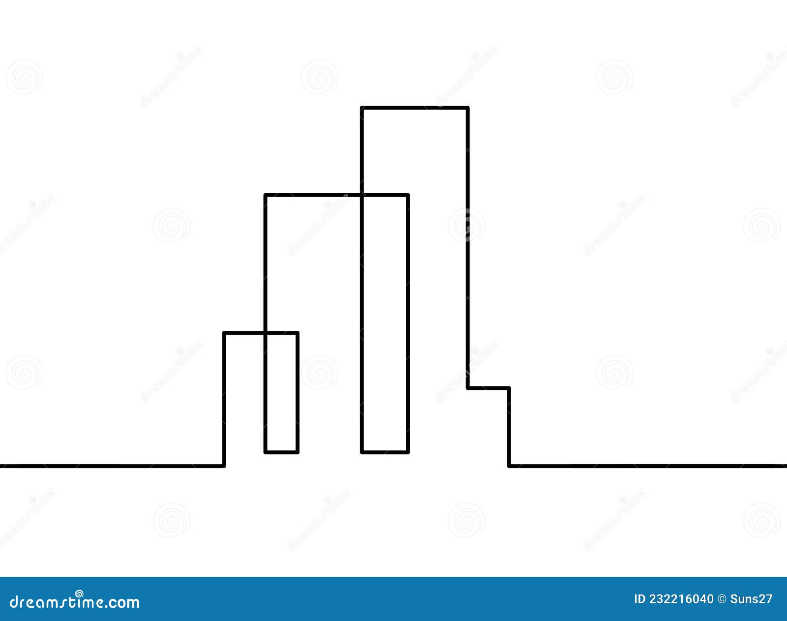 Abstract Architecture As Continuous Lines Drawing Stock Vector ...