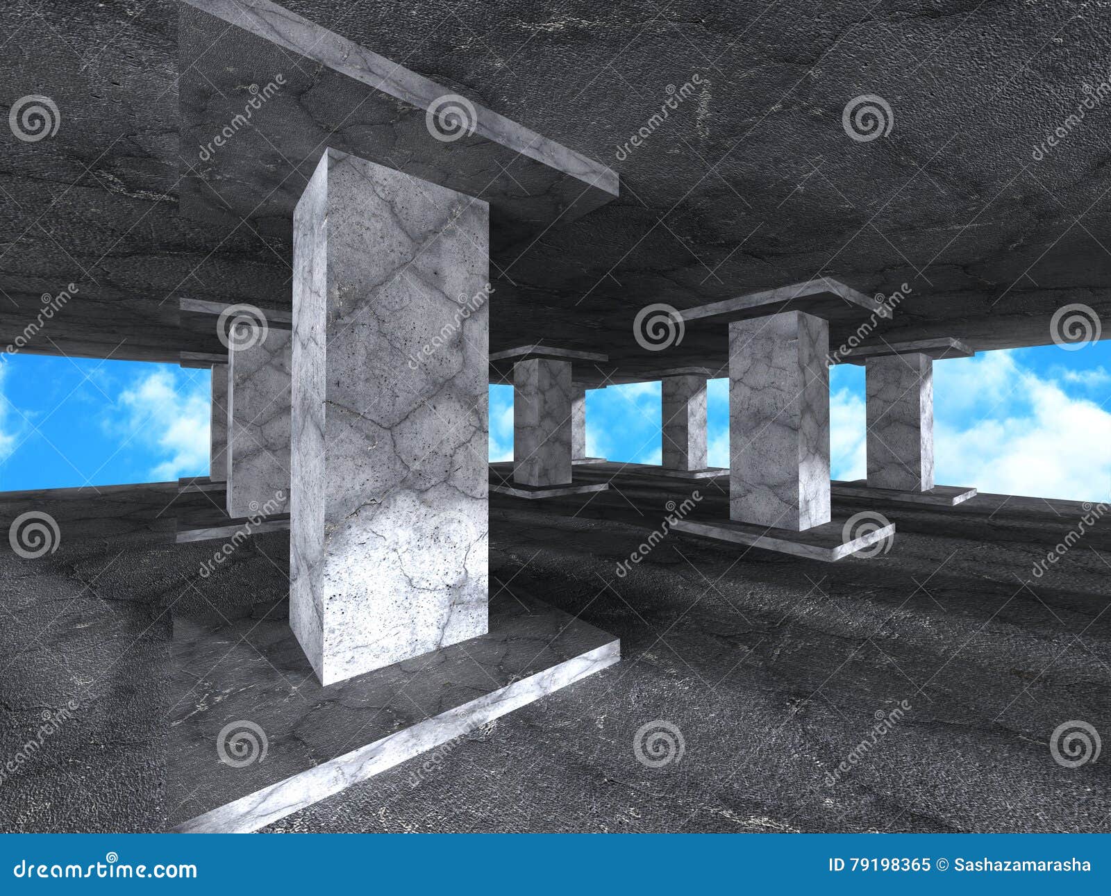 Abstract Architecture Background. Concrete Columns Design Construction ...