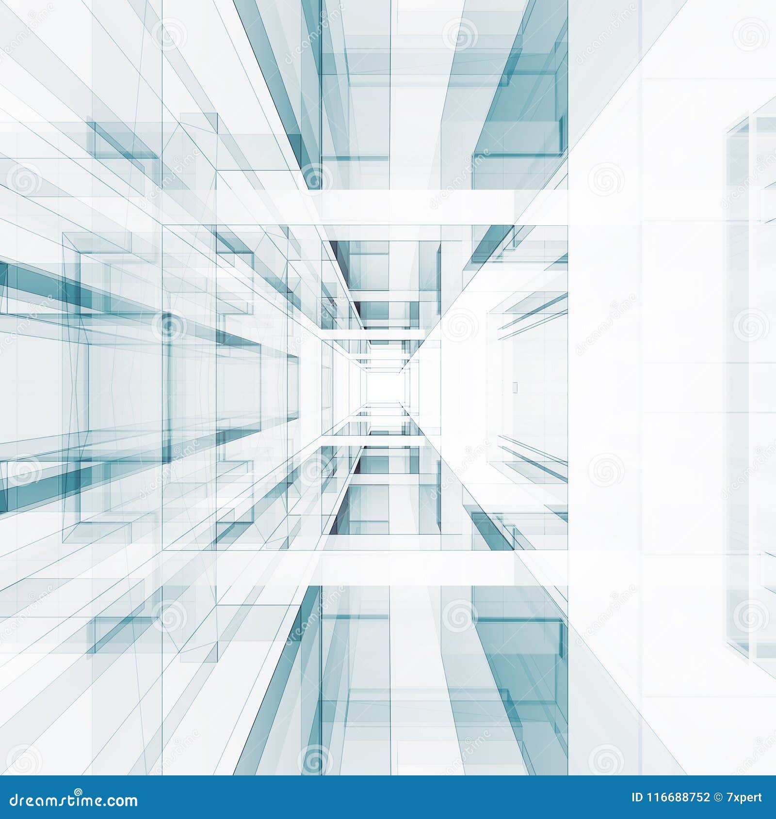 Abstract Architecture Background 3d Rendering Stock Illustration Illustration Of Blueprint
