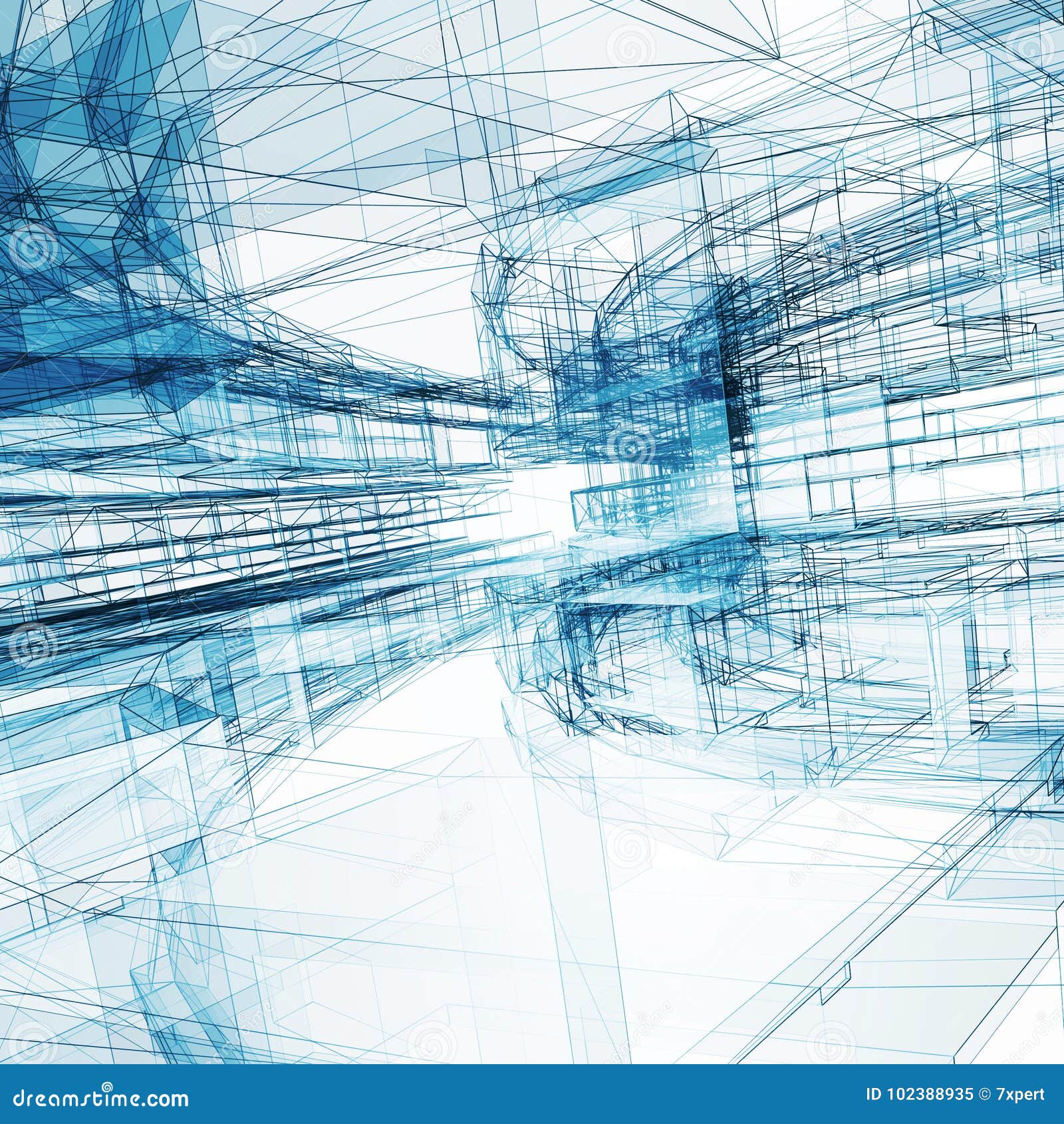 Abstract Architecture Background 3d Rendering Stock Illustration Illustration Of Futuristic