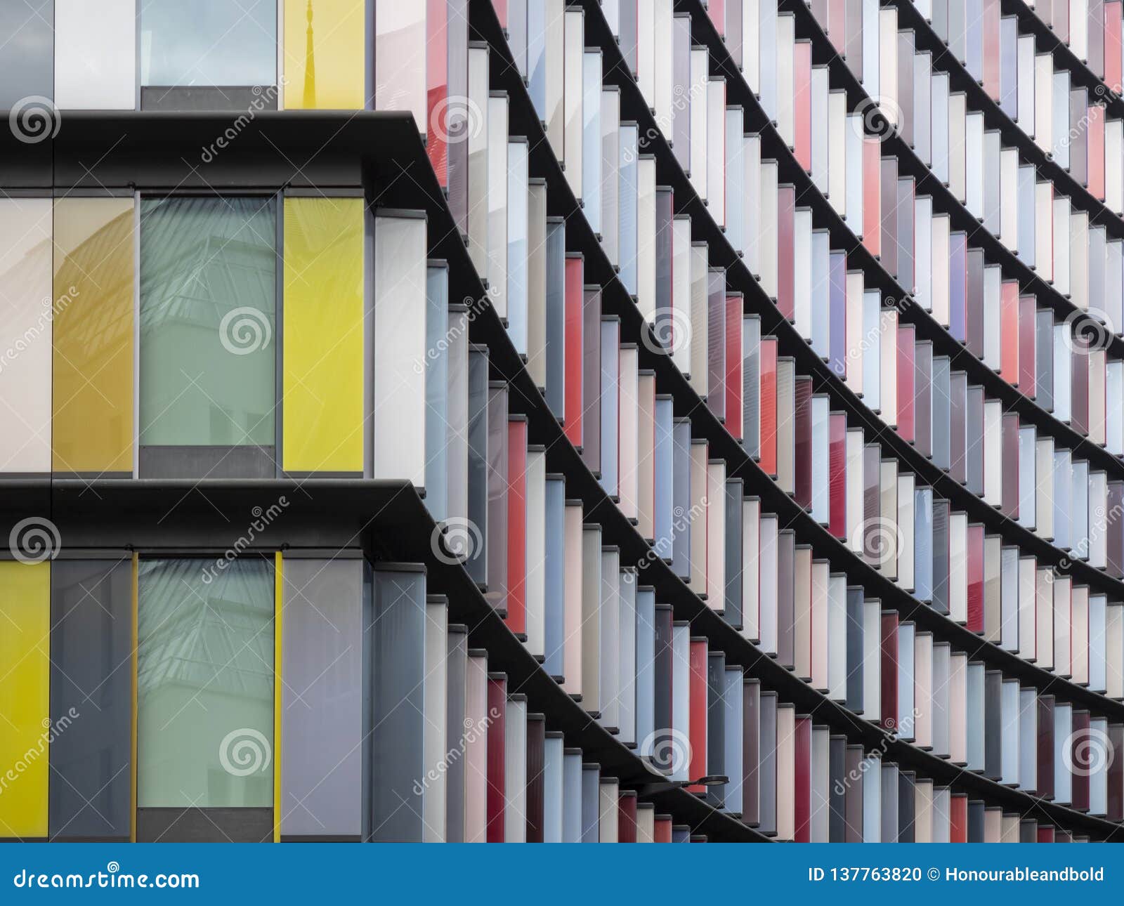 Abstract Architecture Background Detail of Multi Colored Vibrant Window ...