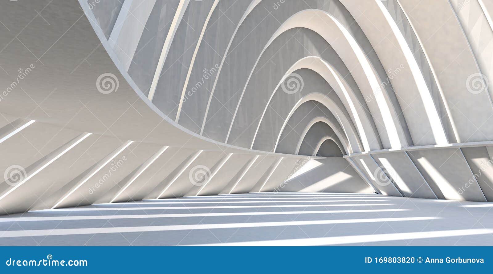 Abstract Architecture Background Arched Interior Minimalism Style 3d ...