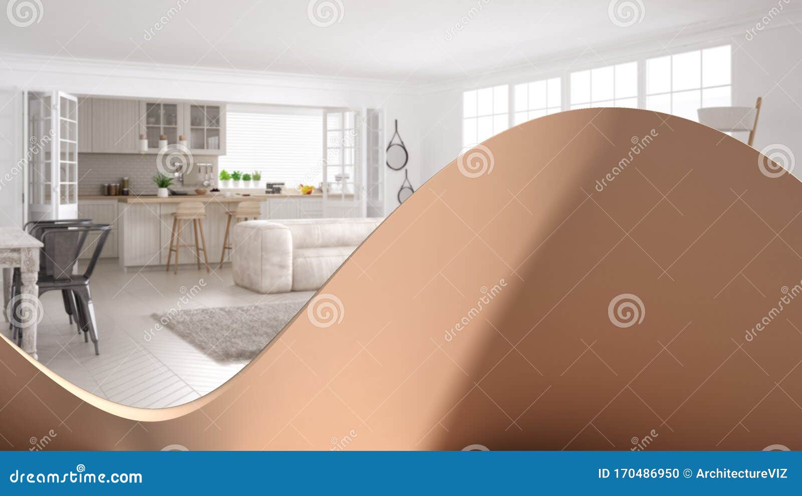 Abstract Architecture Background, Wavy Fluid Shape, Creative Wall ...