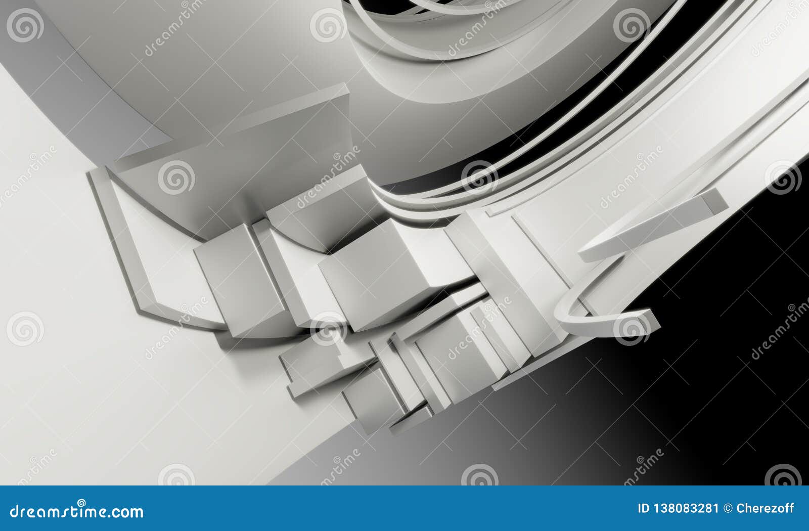 Abstract Architecture Background. White Circular Abstract Objects Stock ...