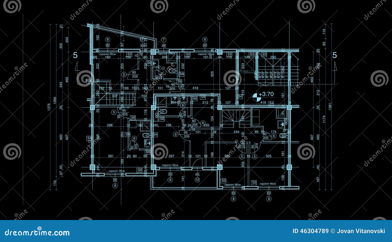 Abstract Architecture Blueprint Stock Illustration - Illustration of ...