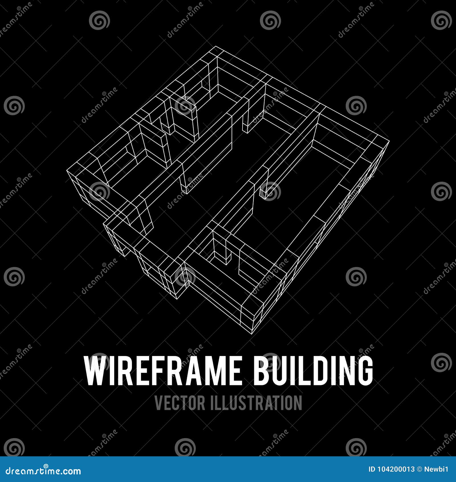 Wireframe Architecture Building. Stock Vector - Illustration of ...