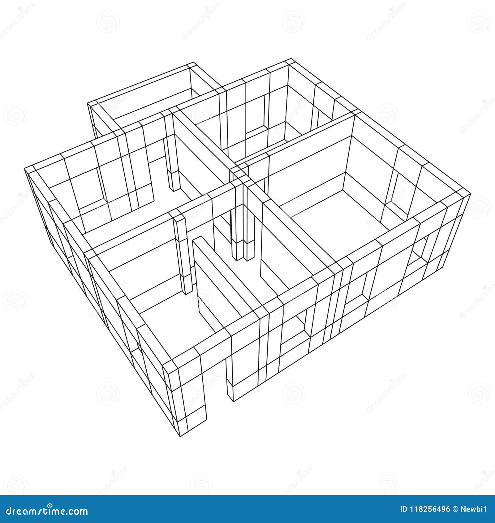 Wireframe Architecture Building. Stock Vector - Illustration of ...