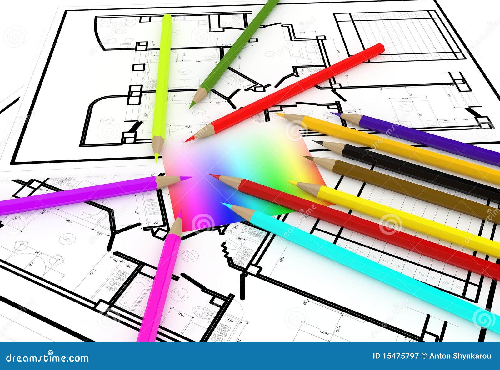 Abstract Architecture Composition Stock Illustration - Illustration of ...