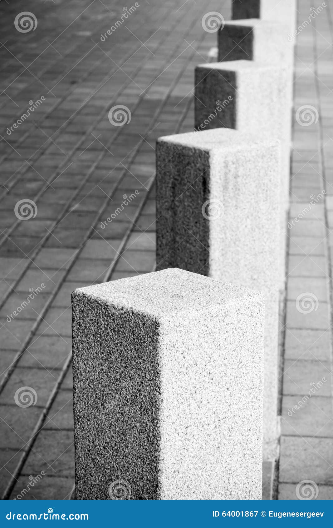 Abstract Architecture Composition, White Square Bollards Stock Image ...