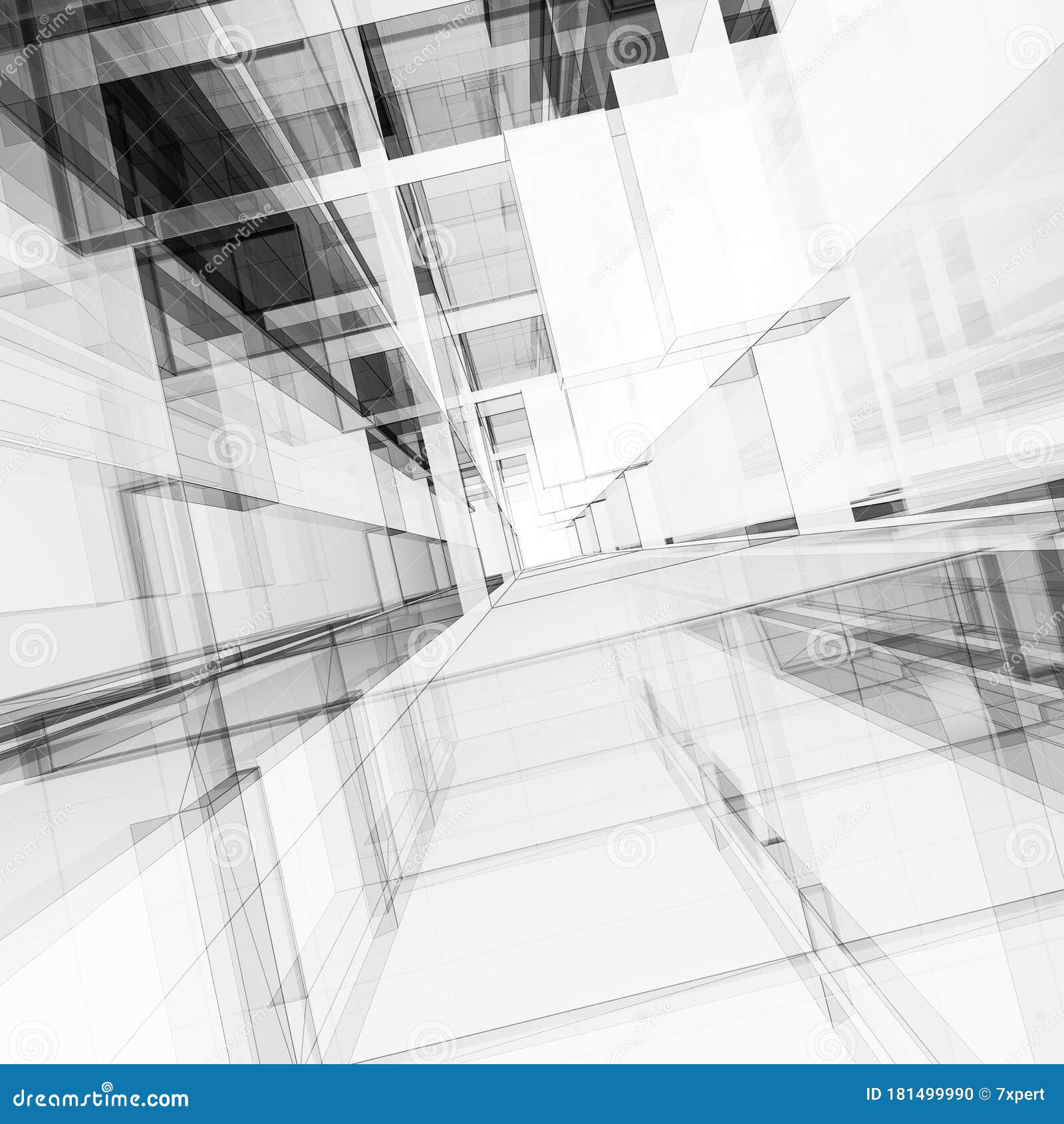 Abstract Architecture 3d Rendering Stock Illustration Illustration Of Futuristic Background