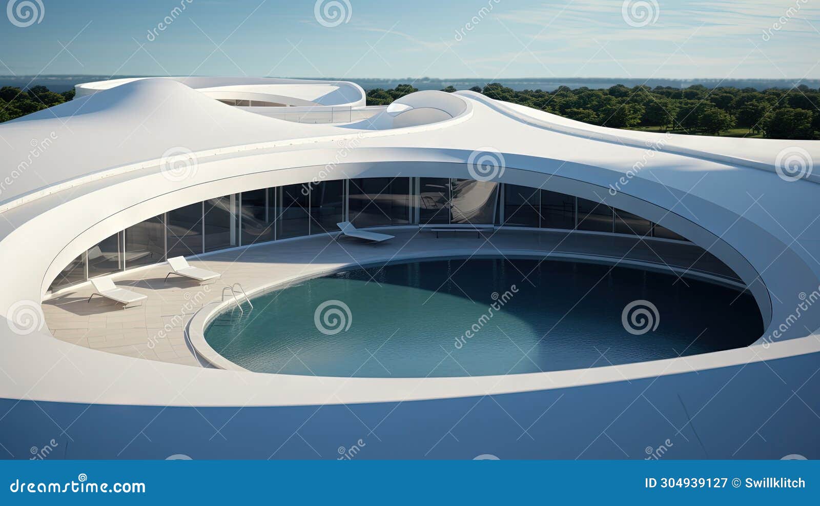 Abstract Architecture Design Influenced by Nature and Soft Forms. Stock ...
