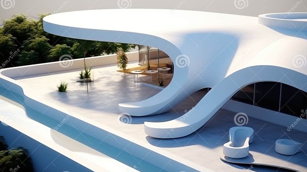 Abstract Architecture Design Influenced by Nature and Soft Forms. Stock ...