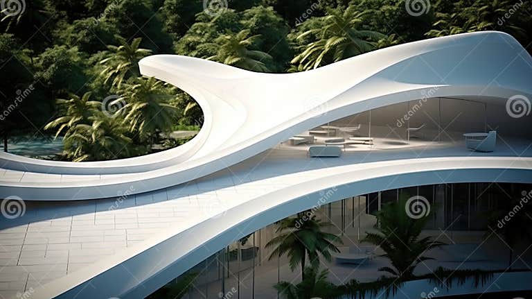 Abstract Architecture Design Influenced by Nature and Soft Forms. Stock ...