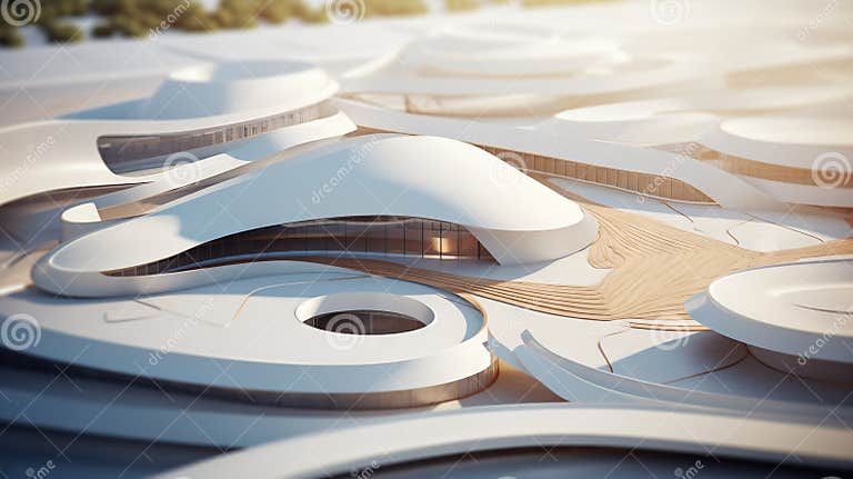 Abstract Architecture Design Influenced by Nature and Soft Forms. Stock ...
