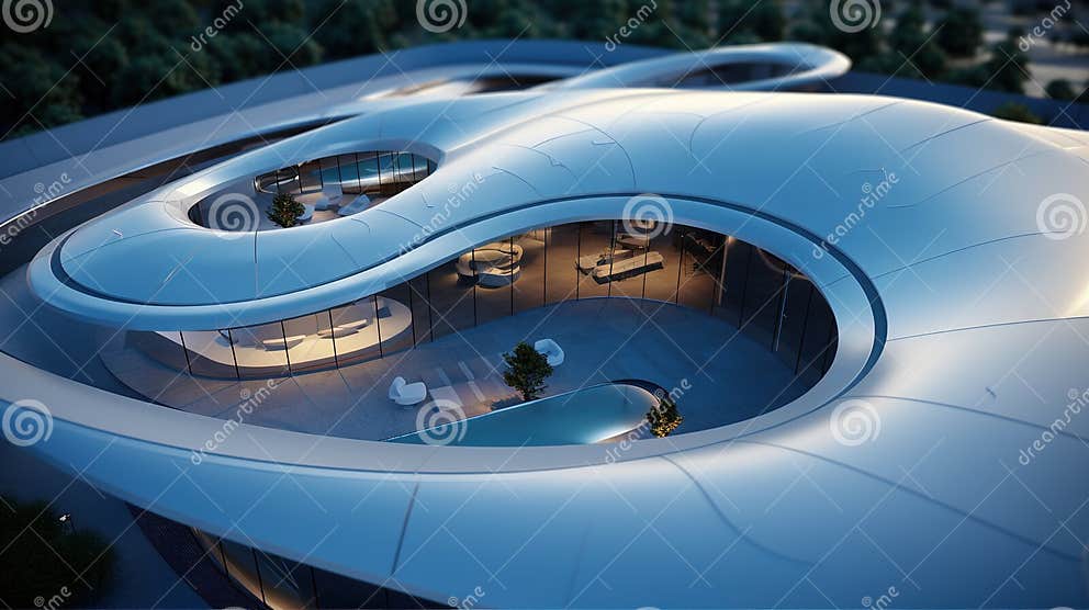 Abstract Architecture Design Influenced by Nature and Soft Forms. Stock ...