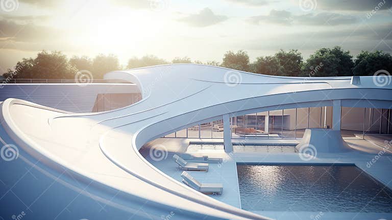 Abstract Architecture Design Influenced by Nature and Soft Forms. Stock ...