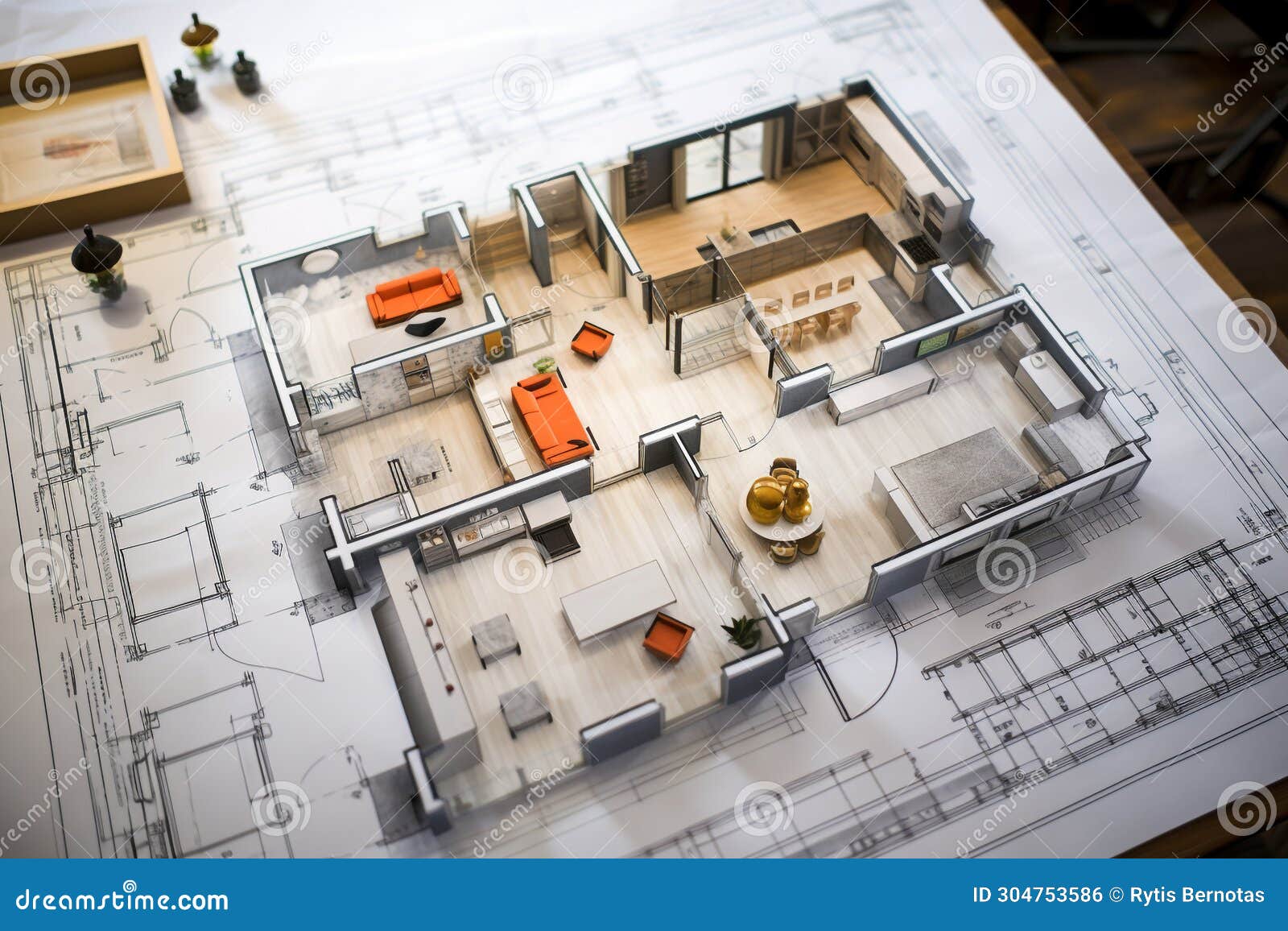 Abstract Architecture Drawing and Planning Background Illustration ...