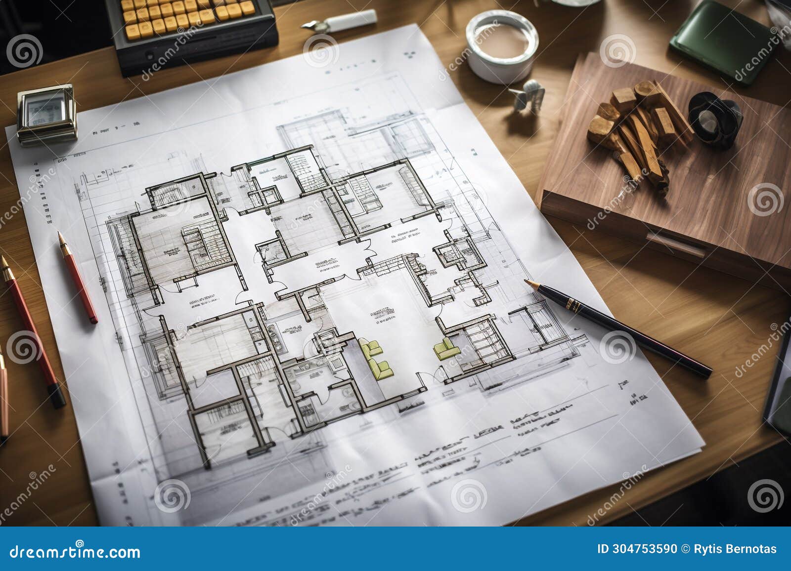 Abstract Architecture Drawing and Planning Background Illustration ...
