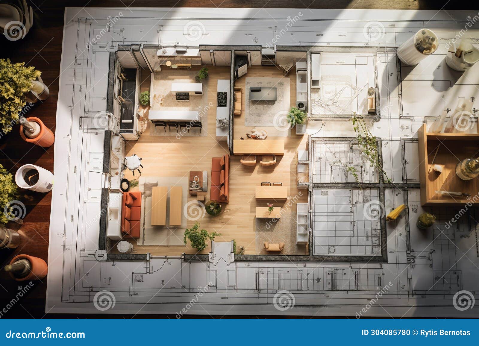 Abstract Architecture Drawing and Planning Background Illustration ...