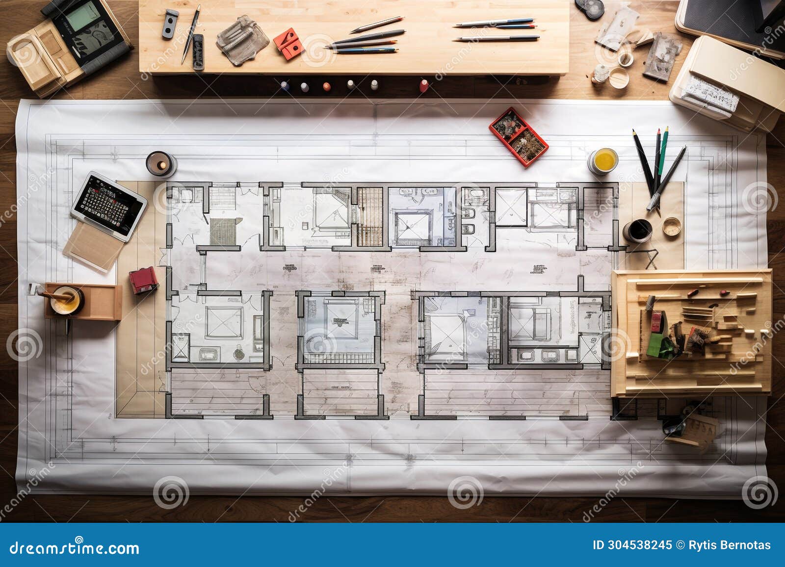 Abstract Architecture Drawing and Planning Background Illustration ...