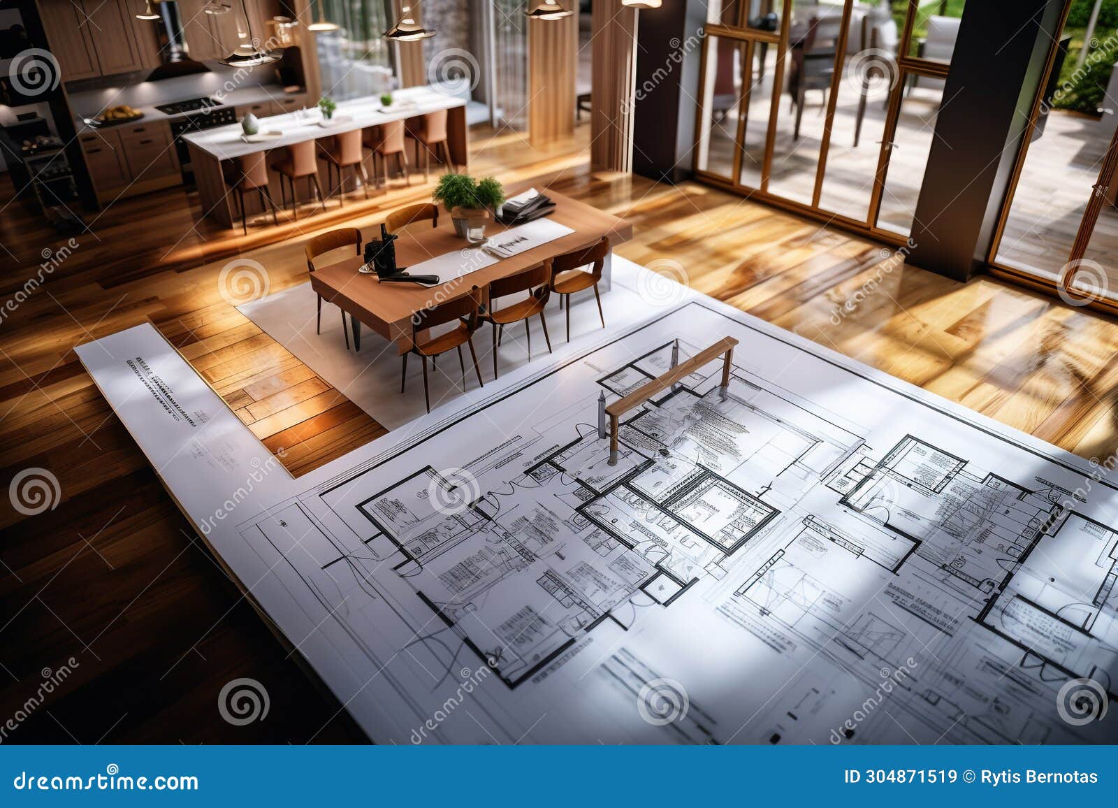Abstract Architecture Drawing and Planning Background Illustration ...