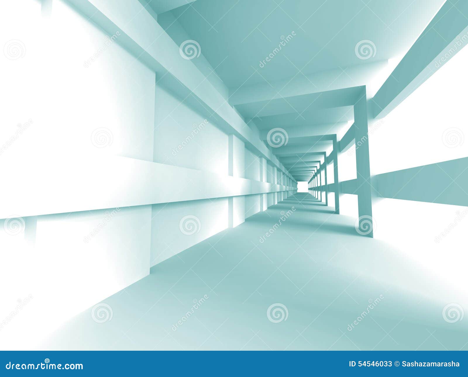 Abstract Architecture Empty Hall Interior Background Stock Illustration ...
