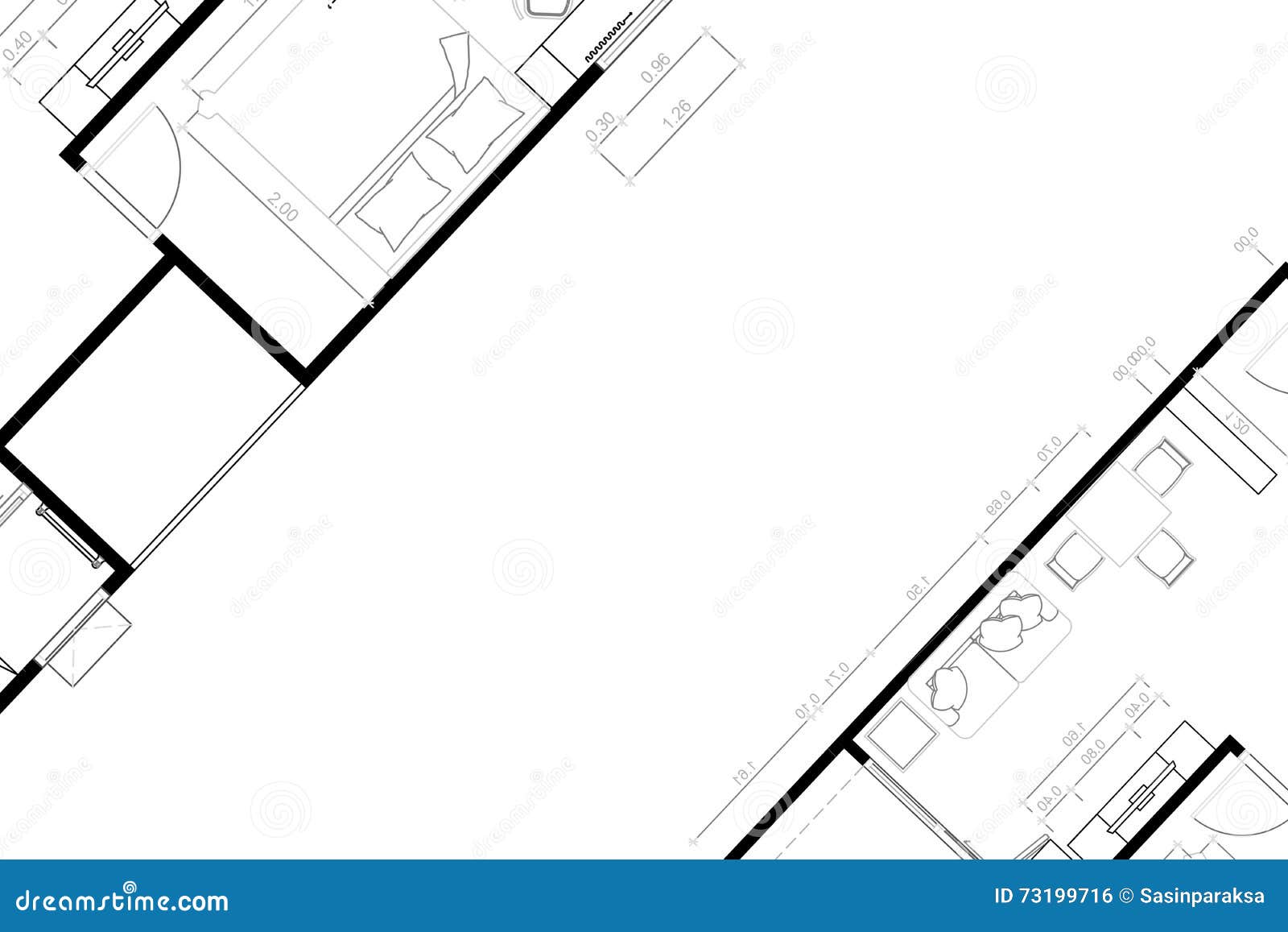 Layout Floorplan Overhead Outlined Interior Design Top View ...