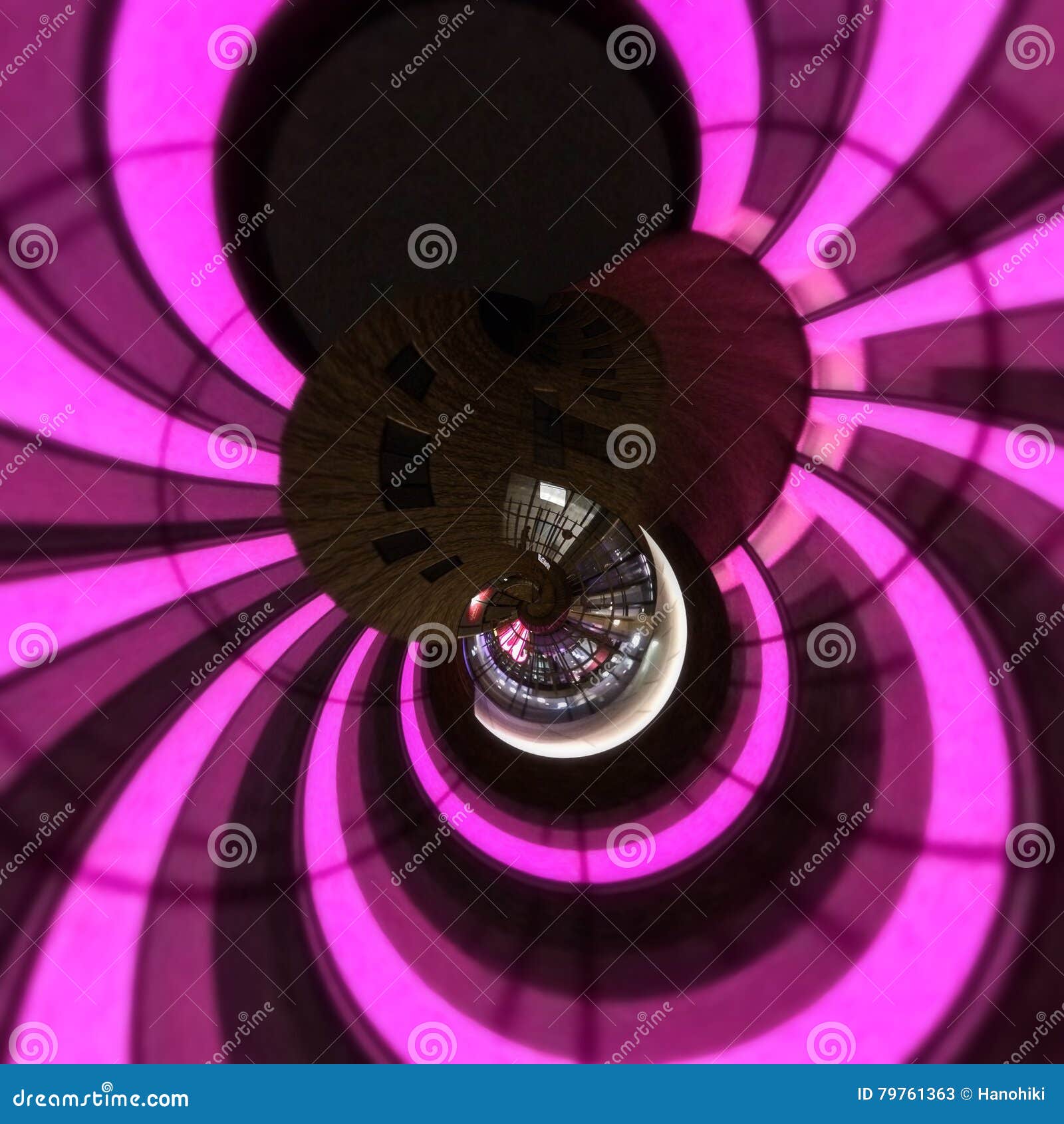 Abstract Architecture , Illuminated Cityscape Fisheye Lens Stock Image ...