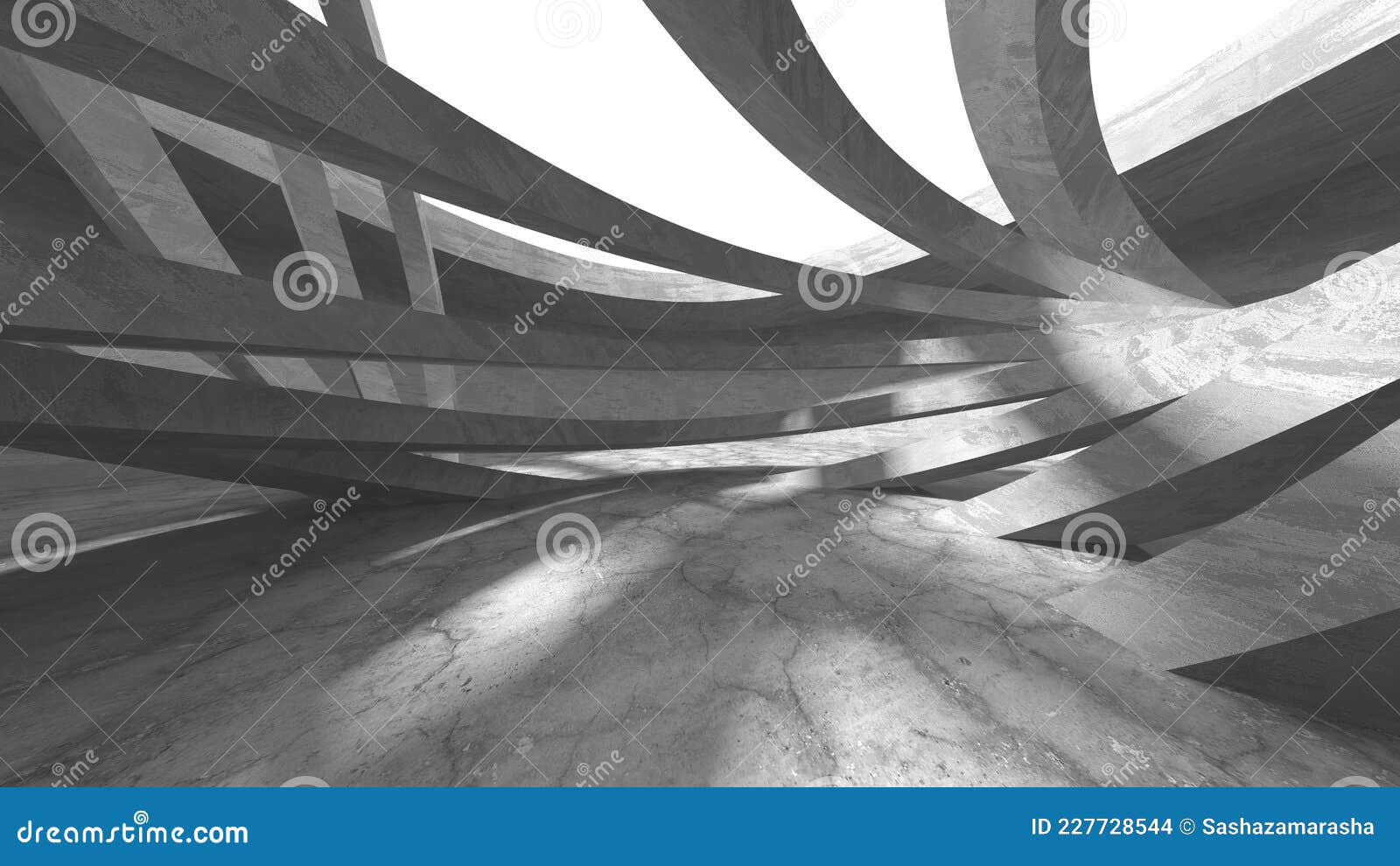 Abstract Architecture Interior Background. Empty Concrete Room Stock ...