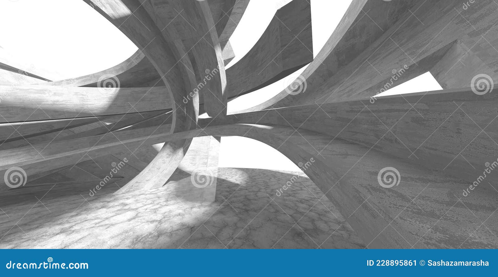 Abstract Architecture Interior Background. Empty Concrete Room Stock ...