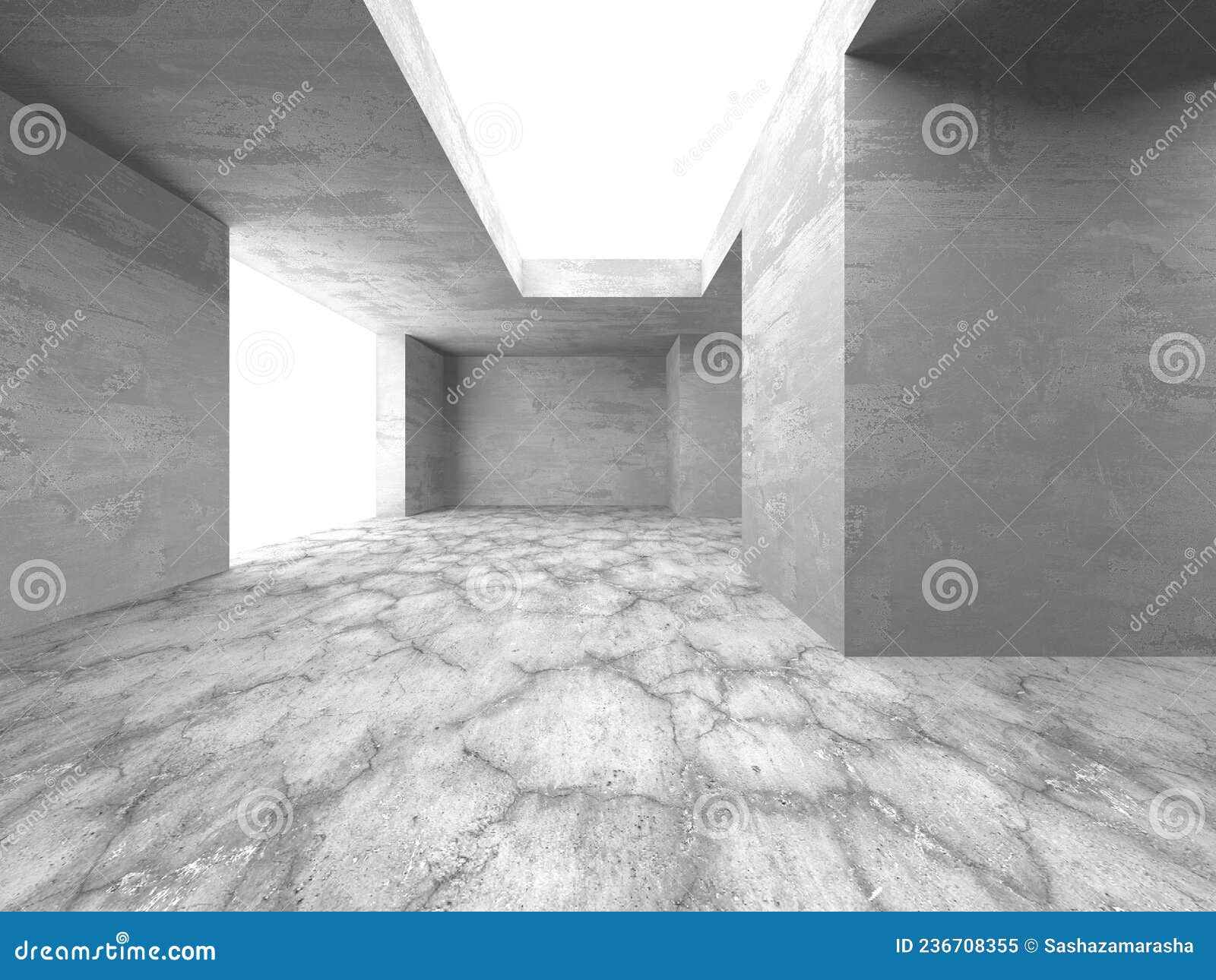 Abstract Architecture Interior Background. Empty Concrete Room Stock ...