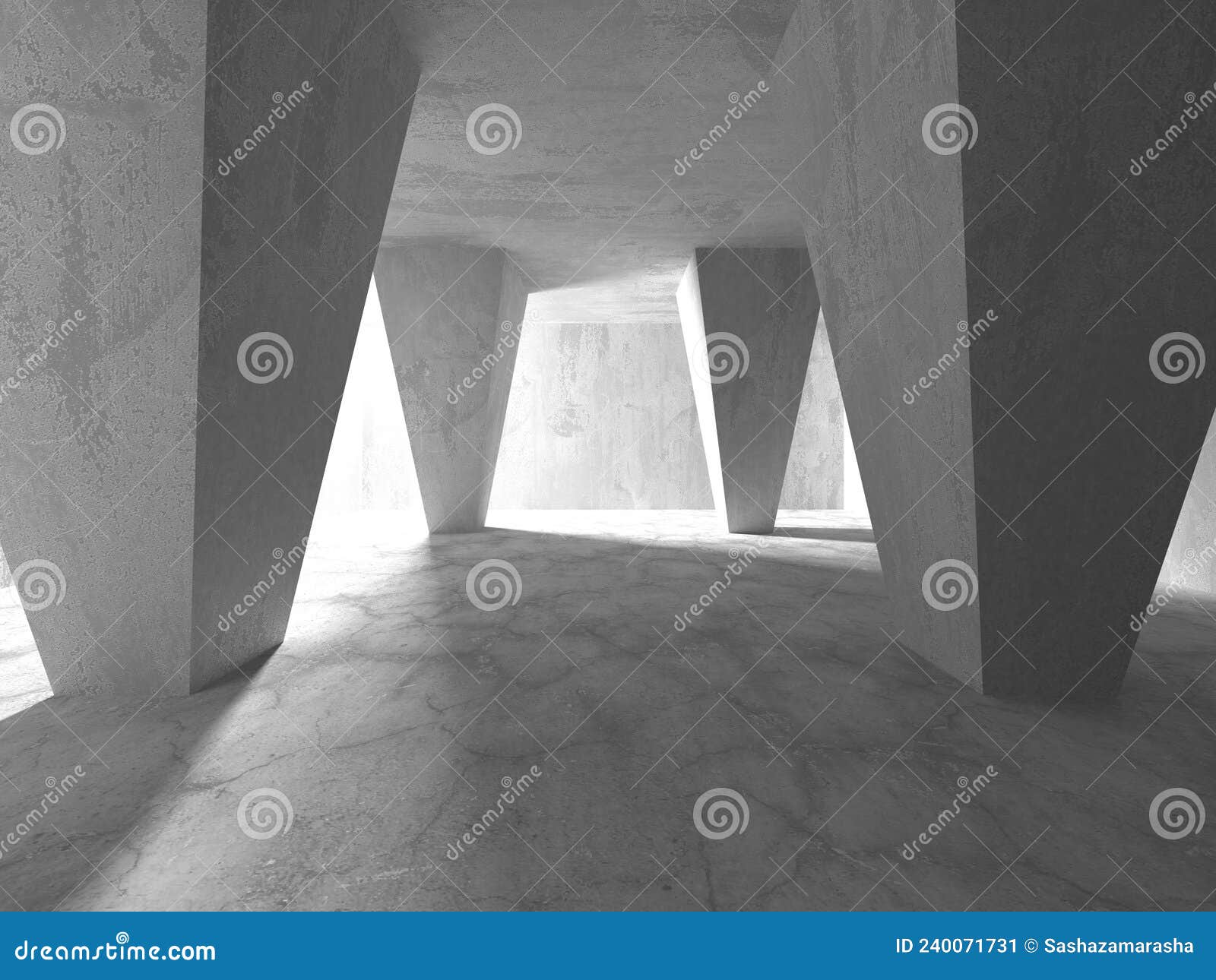Abstract Architecture Interior Background. Empty Concrete Room Stock ...