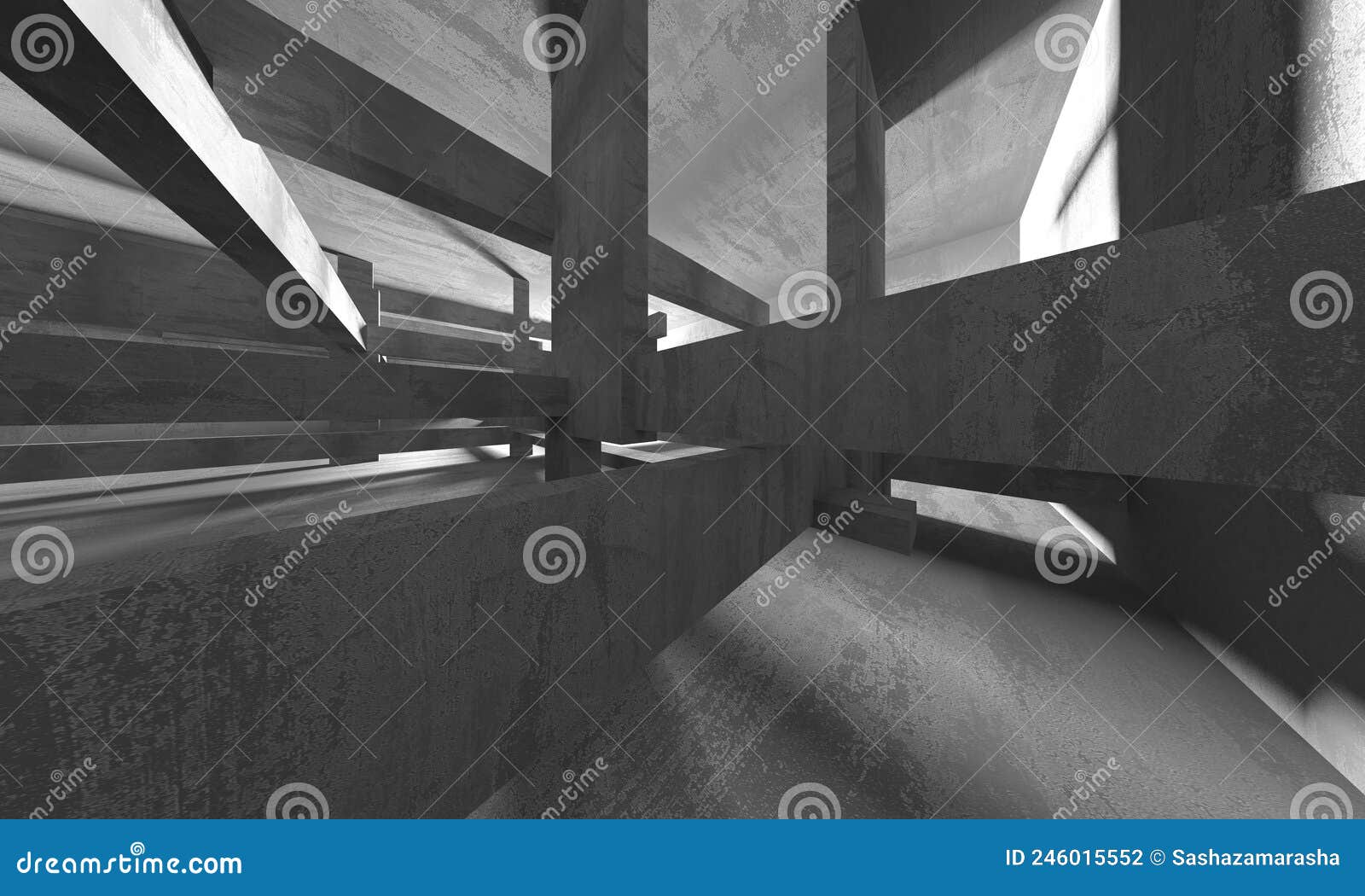 Abstract Architecture Interior Background. Empty Concrete Room Stock ...