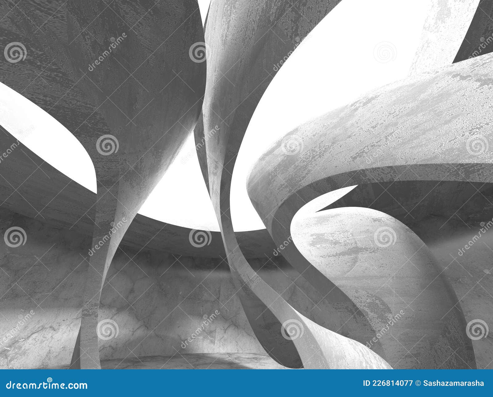 Abstract Architecture Interior Background. Empty Concrete Room Stock ...