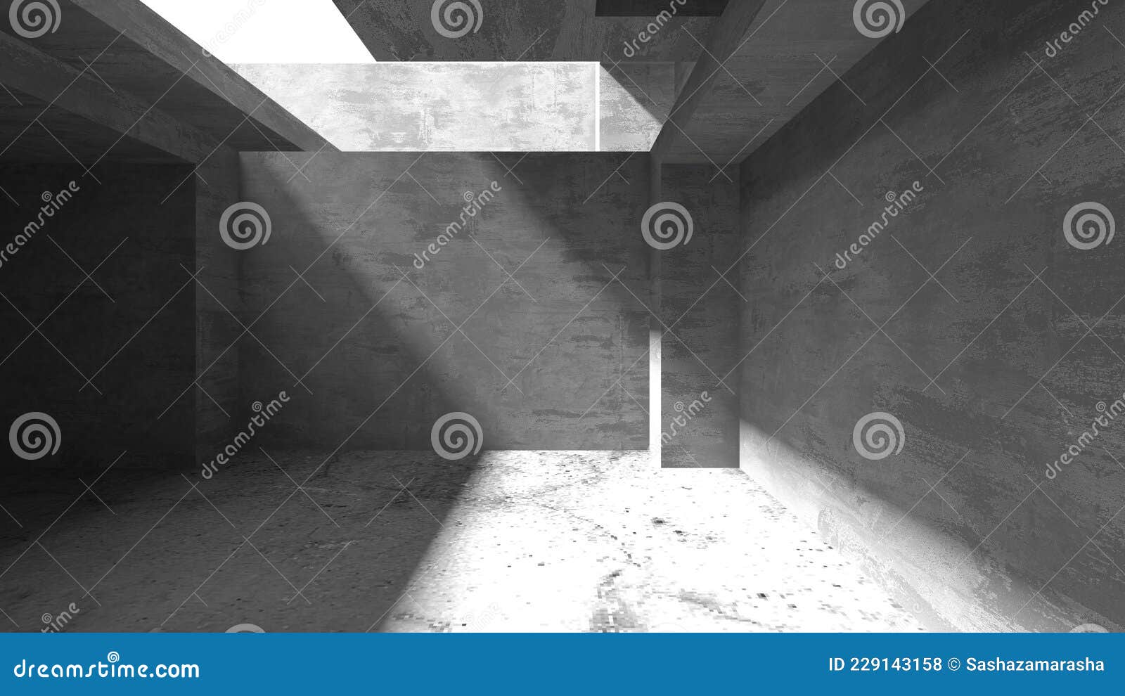 Abstract Architecture Interior Background. Empty Concrete Room Stock ...