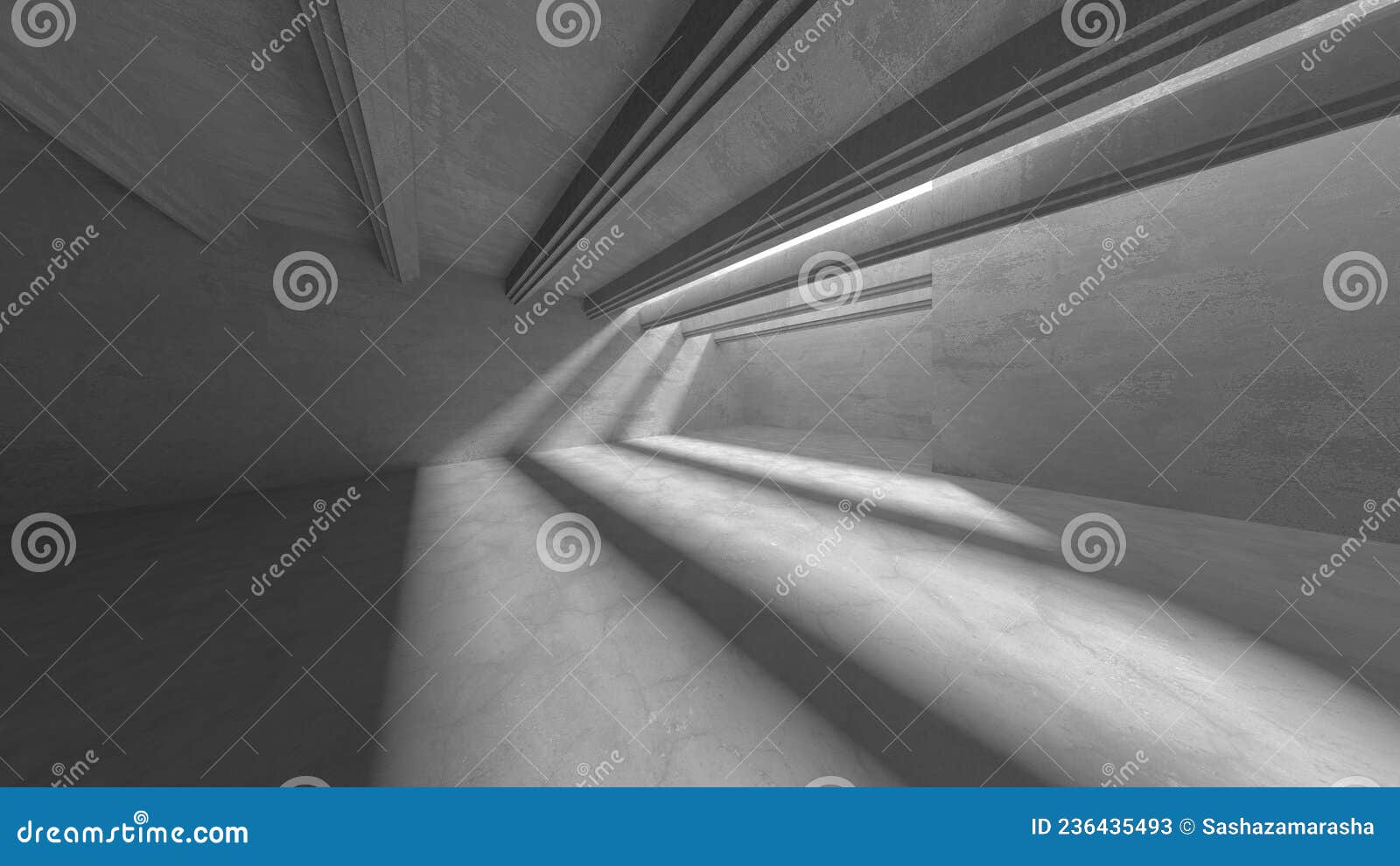 Abstract Architecture Interior Background. Empty Concrete Room Stock ...