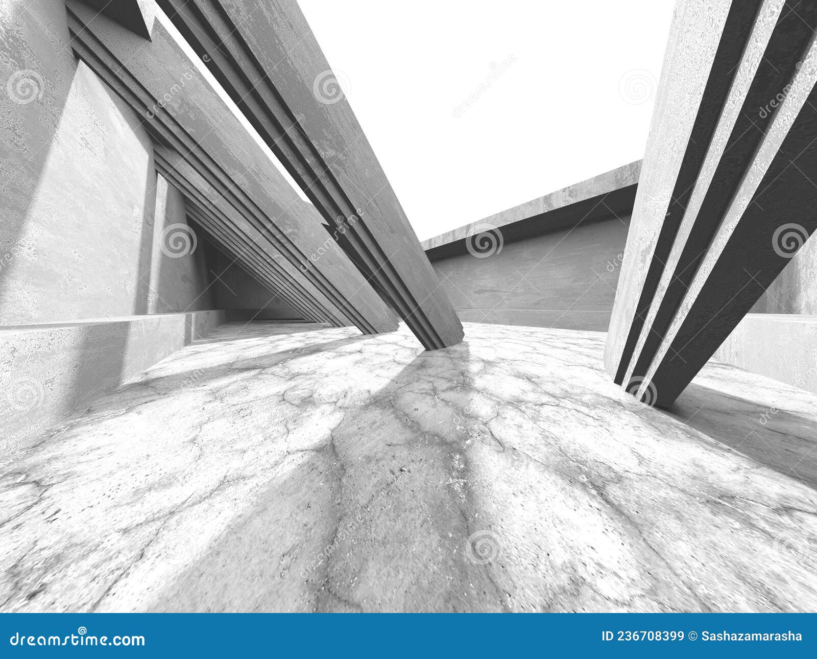 Abstract Architecture Interior Background. Empty Concrete Room Stock ...