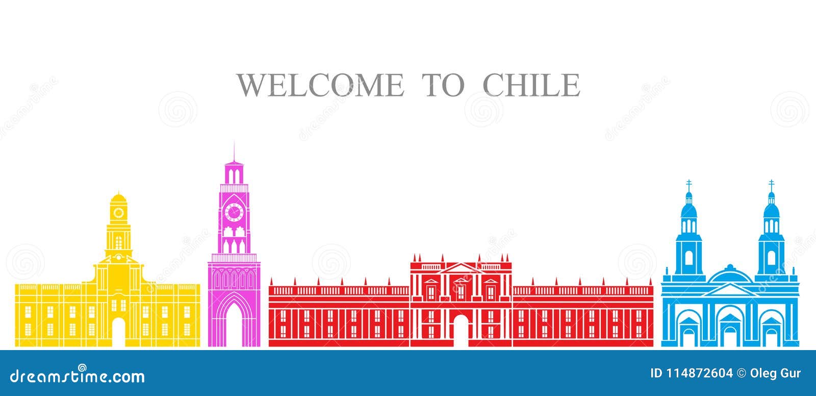 Abstract Architecture. Isolated Chile Architecture on White Background ...